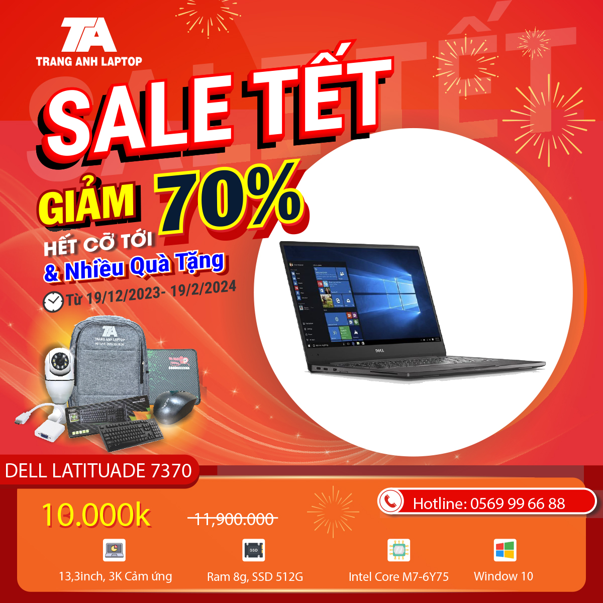 Dell LATITUDE E7370 3K CẢM ỨNG NHẬP MỸ NGUYÊN ZIN MỚI 99% - TRANG ANH